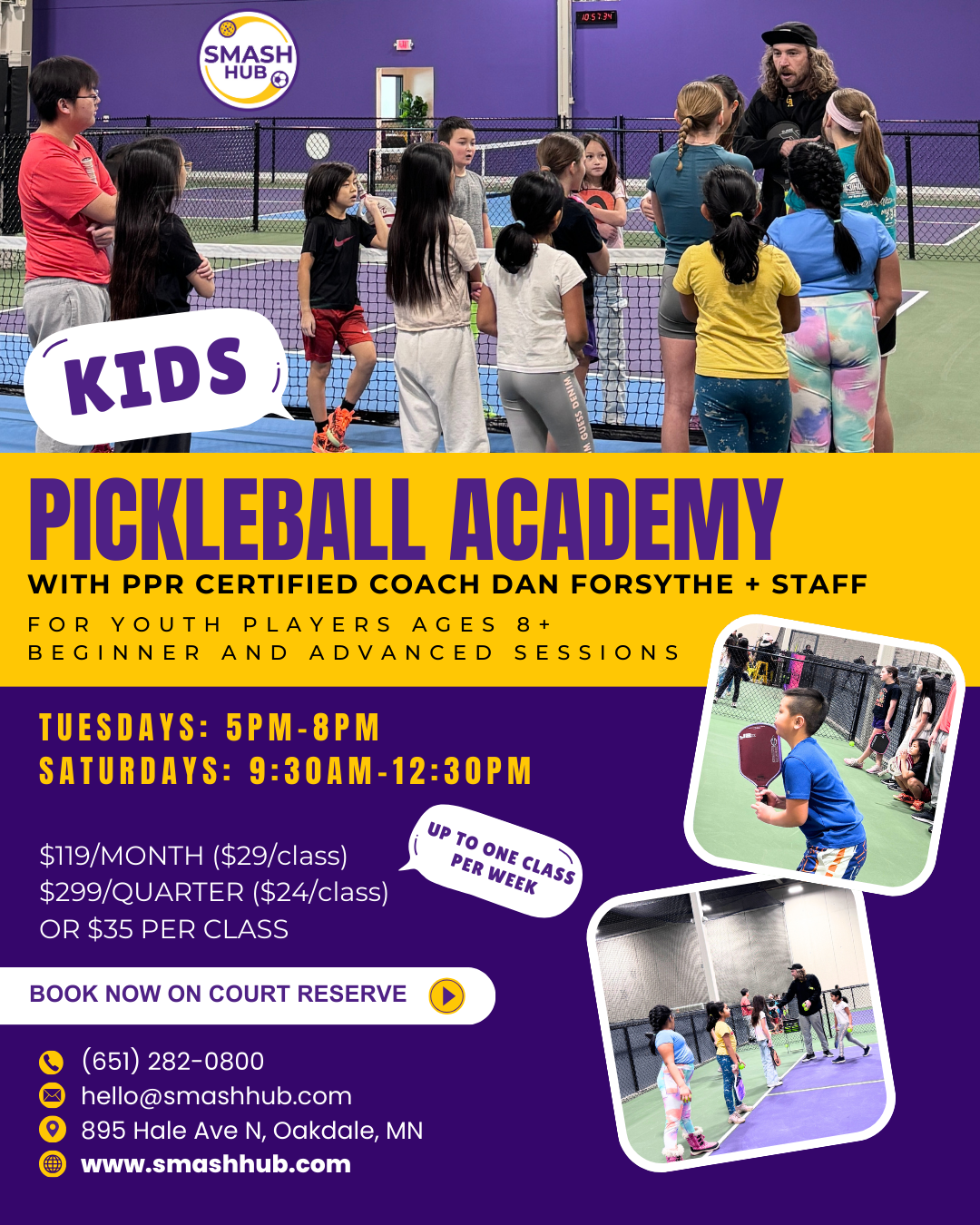 Kids Pickleball Academy – Smash Hub | Indoor Pickleball & Soccer in ...